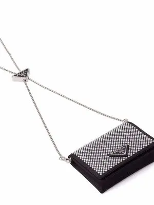 Prada Crystal-embellished Cardholder - Neutrals