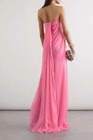 Alexander McQueen Draped Silk-chiffon Gown
