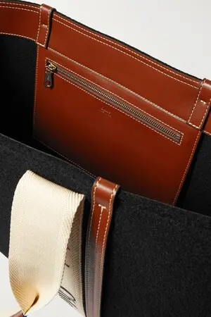 Chloé Woody Large Leather-trimmed Wool-felt Tote