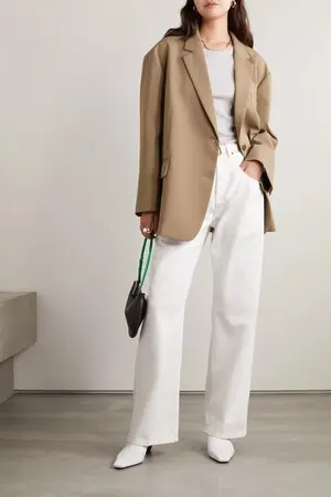 THE FRANKIE SHOP Bea Crepe Blazer - Brown