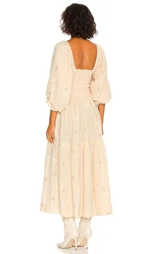 Free People Dahlia Embroidered Maxi Dress In Cream - Pearl Island |  Editorialist