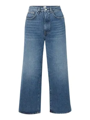 TOTEME Net Sustain Cropped High-rise Flared Organic Jeans
