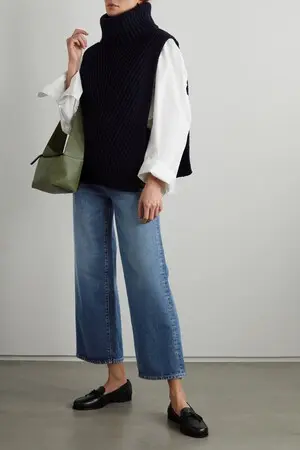 TOTEME Net Sustain Cropped High-rise Flared Organic Jeans