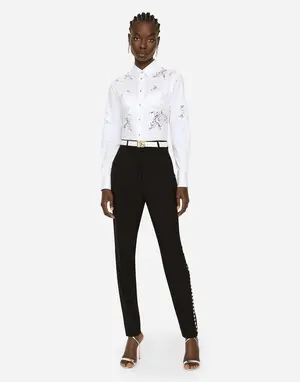 Dolce & Gabbana Poplin Shirt With Lace Openwork