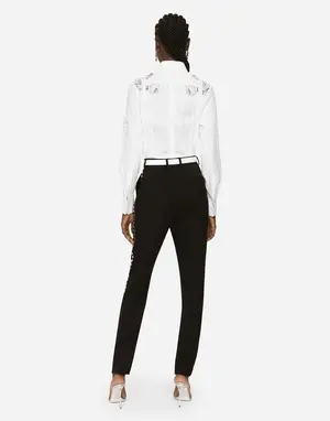 Dolce & Gabbana Poplin Shirt With Lace Openwork