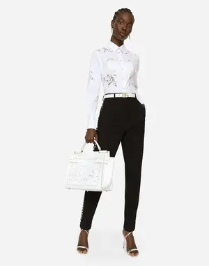 Dolce & Gabbana Poplin Shirt With Lace Openwork