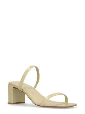 By Far 60mm Tanya Gloss Leather Sandals - Olive Green