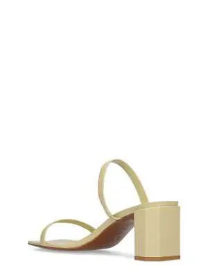 By Far 60mm Tanya Gloss Leather Sandals - Olive Green