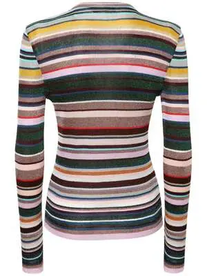 Missoni Striped Viscose Blend Knit Top Multicolor