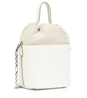 MAISON MARGIELA 5ac Leather Bucket Bag - White