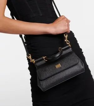 Dolce & Gabbana Sicily Mini Leather Crossbody Bag - Black