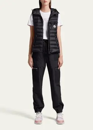 Moncler Glyco Down-Fill Hooded Vest Natural