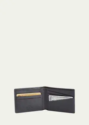 ROYCE NEW YORK Rfid Blocking Bifold Wallet, Personalized Navy Blue And Bla