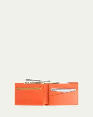 ROYCE NEW YORK Rfid Blocking Bifold Wallet, Personalized Orange