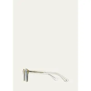 Garrett Leight Ace Square Acetate Sunglasses, Clear/blue - One-color