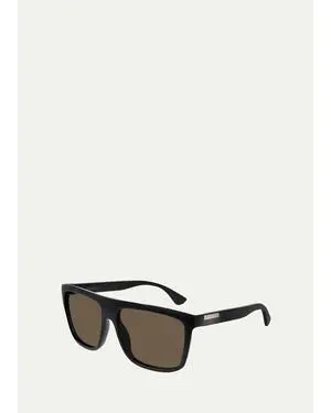 Gucci Web Square Flat-top Injection Sunglasses