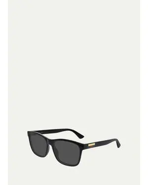 Gucci Web Rectangle Injection Sunglasses - Black