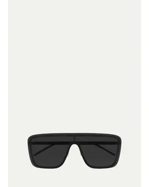 Saint Laurent Mask Metal Shield Sunglasses - Black