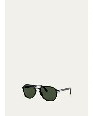 Persol 55mm Double-bridge Acetate Aviator Sunglasses