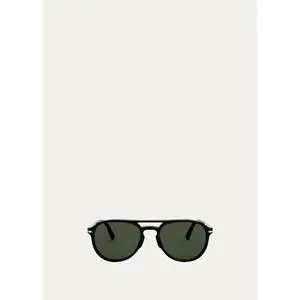 Persol 55mm Double-bridge Acetate Aviator Sunglasses