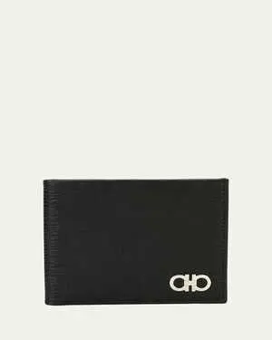 FERRAGAMO Revival Gancini Bi-fold Leather Wallet, /red - Black