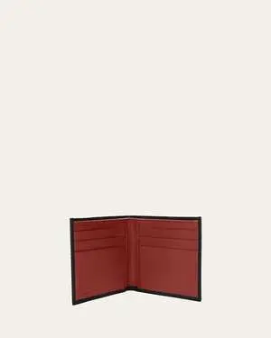 FERRAGAMO Revival Gancini Bi-fold Leather Wallet, /red - Black