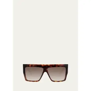 Celine Chunky Rectangle Gradient Havana Sunglasses - Brown