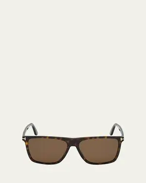 TOM FORD Fletcher Polarized Square Sunglasses - Dark Havana