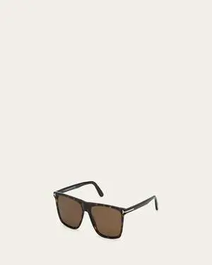 TOM FORD Fletcher Polarized Square Sunglasses - Dark Havana