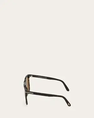 TOM FORD Fletcher Polarized Square Sunglasses - Dark Havana