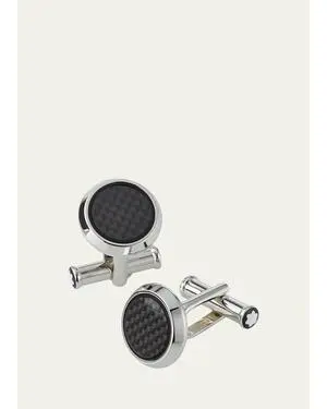 Montblanc Round Carbon Fiber Cufflinks