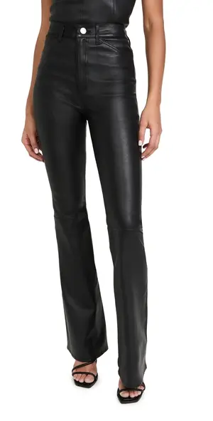 Sprwmn 5 Pocket Micro Flare Leather Pants