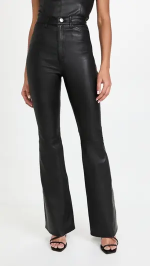 Sprwmn 5 Pocket Micro Flare Leather Pants
