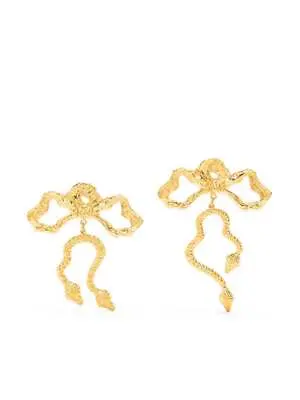 NATIA X LAKO Long Bow Earrings - Gold