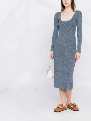 GANNI Melange-knit Dress