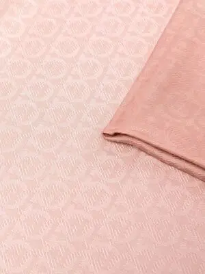 FERRAGAMO Gancini-jacquard Wool-silk Scarf - Pink