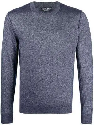 Dolce & Gabbana Silk-cashmere Blend Knitted Jumper - Blue