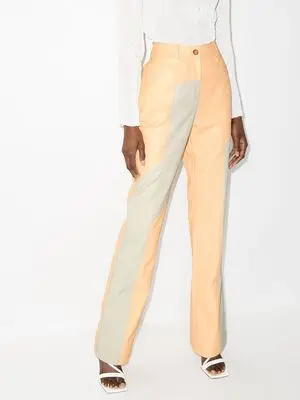 REJINA PYO Sadie Patchwork Straight-leg Trousers