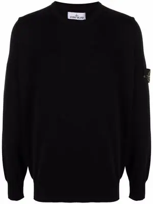 Stone Island Compass Badge Crew-neck Jumper - Black