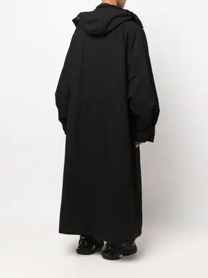 Balenciaga Maxi Evening Parka Coat - Black | Editorialist