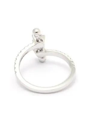 Delfina Delettrez 18kt White Gold Diamond Contrariè Ring - Silver