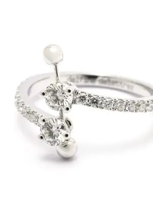 Delfina Delettrez 18kt White Gold Diamond Contrariè Ring - Silver