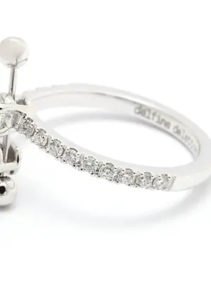 Delfina Delettrez 18kt White Gold Diamond Contrariè Ring - Silver
