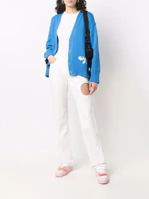 Off-White Straight-leg Jeans With Cutout Detail - White