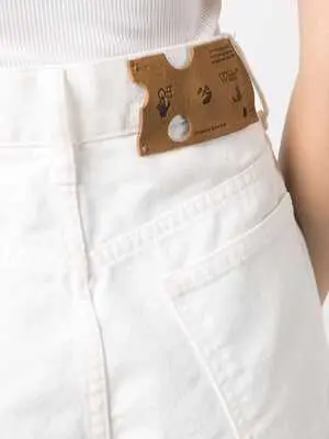 Off-White Straight-leg Jeans With Cutout Detail - White
