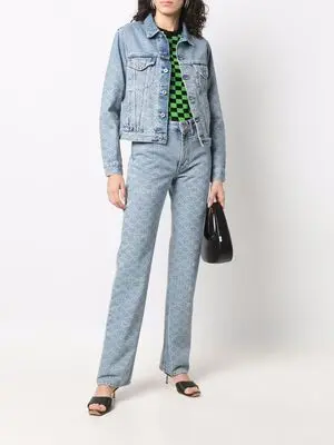 Off-White Monogram-print Straight Leg Jeans