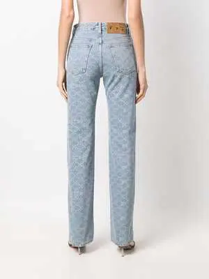 Off-White Monogram-print Straight Leg Jeans