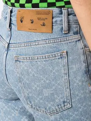 Off-White Monogram-print Straight Leg Jeans