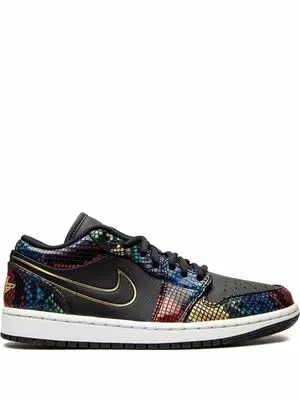 JORDAN Air 1 Low Multicolor Snakeskin Sneakers - Black