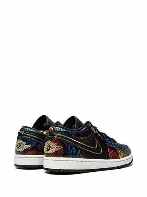 JORDAN Air 1 Low Multicolor Snakeskin Sneakers - Black